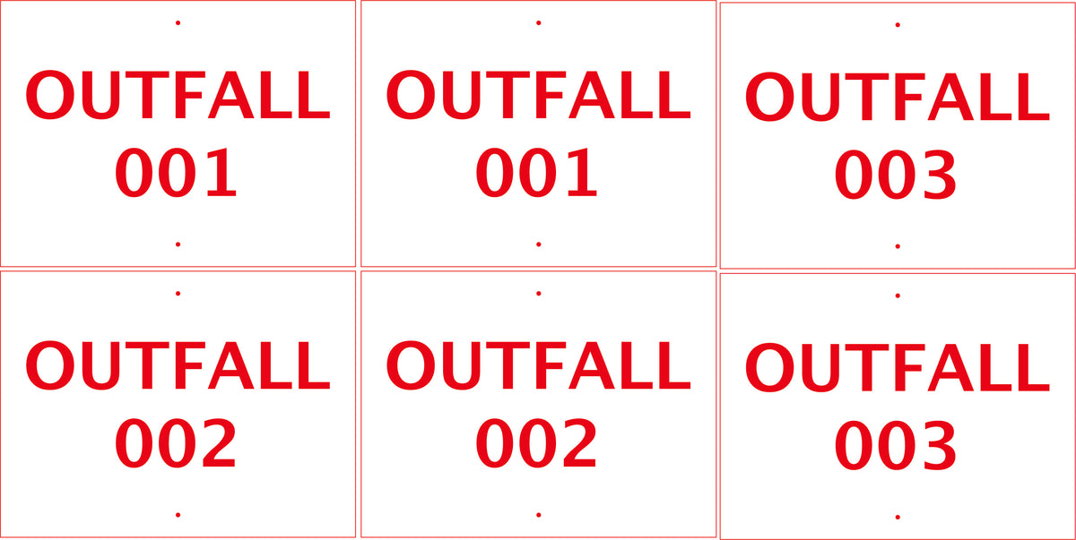 6"x8" "OUTFALL" Sign Pack (ACM) – Signs By Tomorrow Kansas City